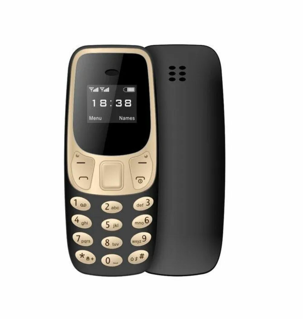 Мобильный мини телефон BM10 L8star с изменениям голоса Золотой