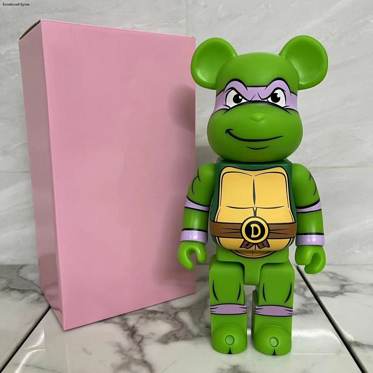 Bearbrick400% Статуя Медведя 28см,28, D, зеленый, оранжевый