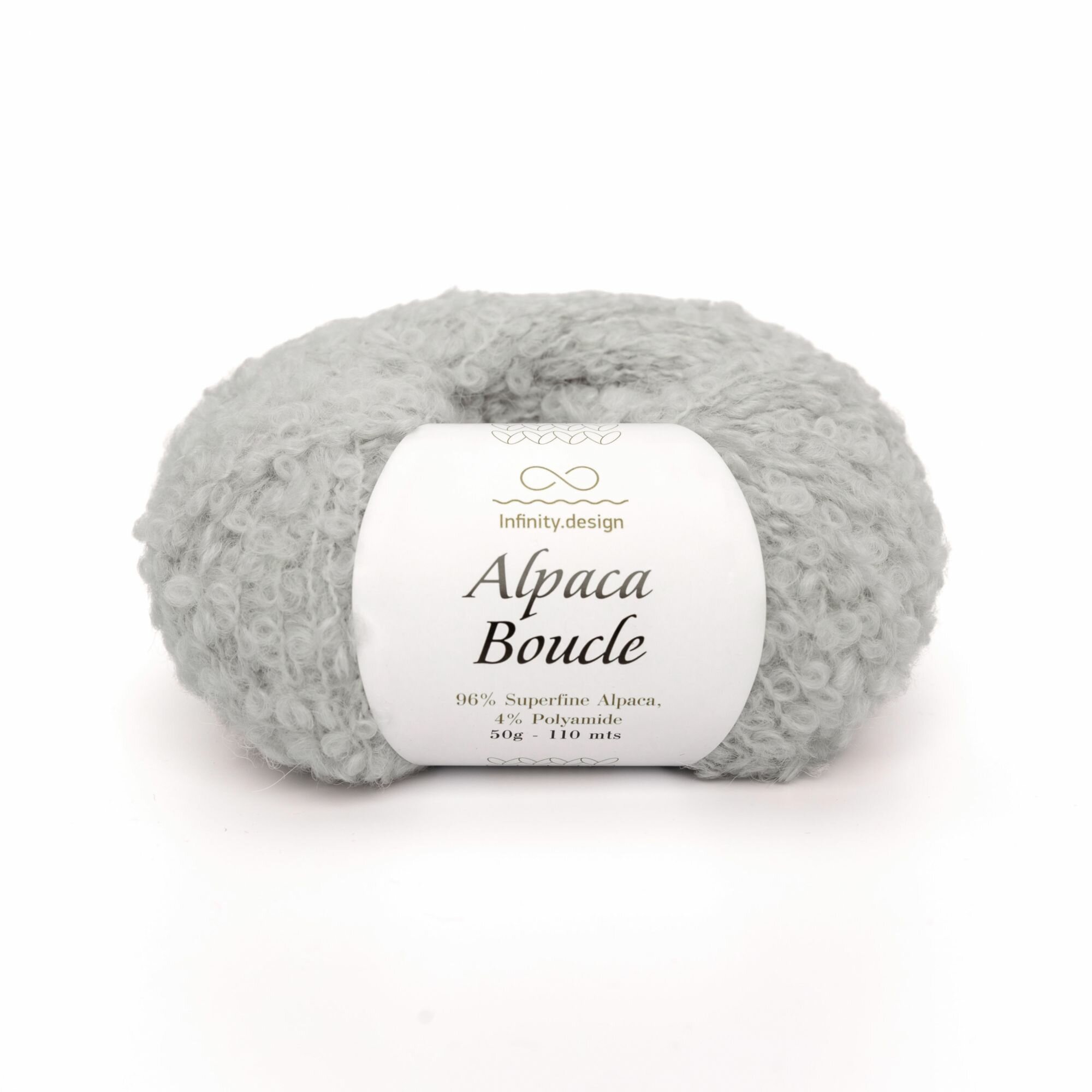 Пряжа для вязания Infinity Design Alpaca Boucle (1032 Light Gray) 1 моток