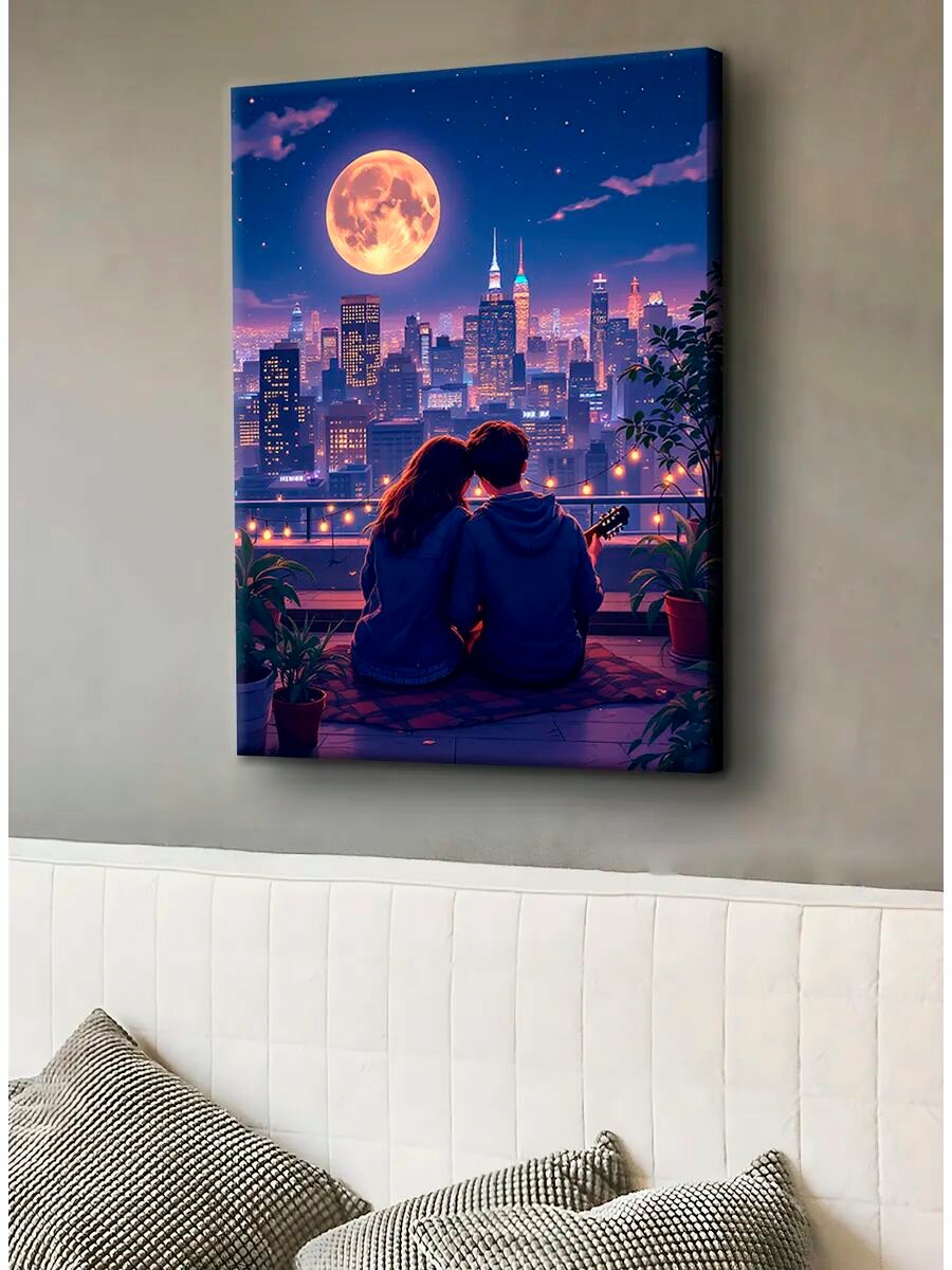 Картина "Романтика под луной", галерейная 50х70см 1шт.