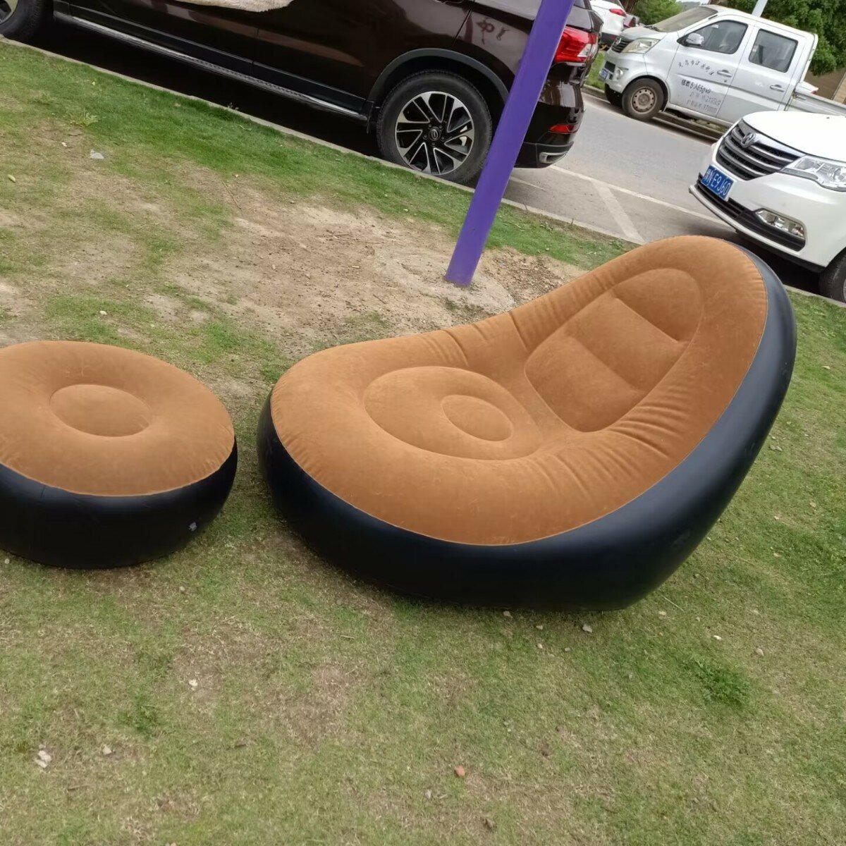 Кросс-бордерный в наличии утолщенный надувной ленивый диван с подставкой для ног, диван-реклайнер, портативное хранение, воздушное кресло