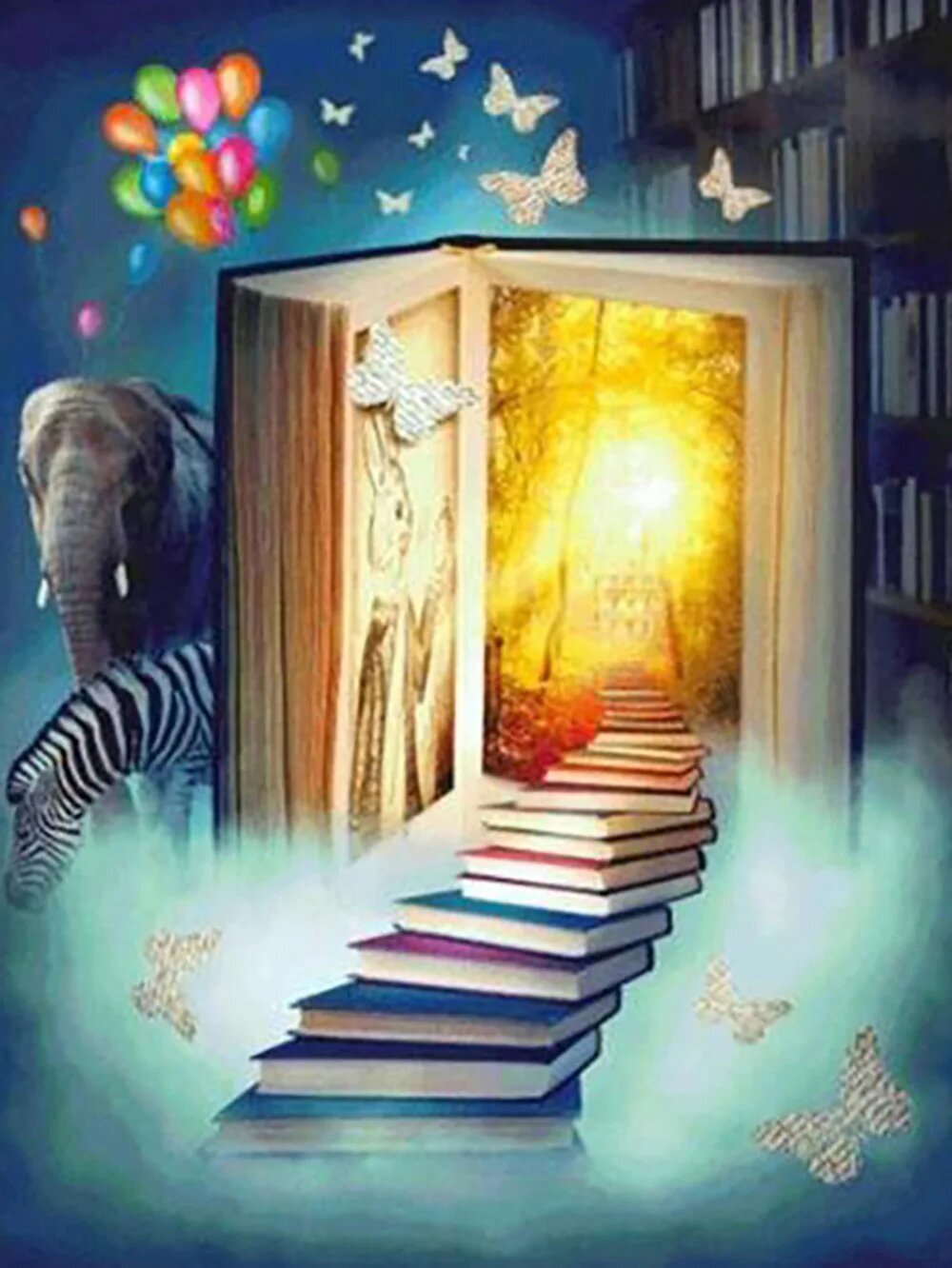 5D DIY Алмазная картина Книга Бабочка Полная круглая Алмазная мозаика Декорация Алмазная вышивка Комплект Стразы Домашнее Искусство Украшения