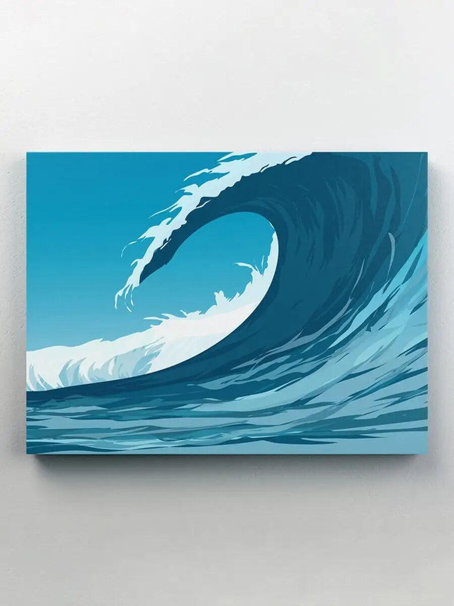 Интерьерная картина на холсте "Пейзаж - волна" размер 40x30 см