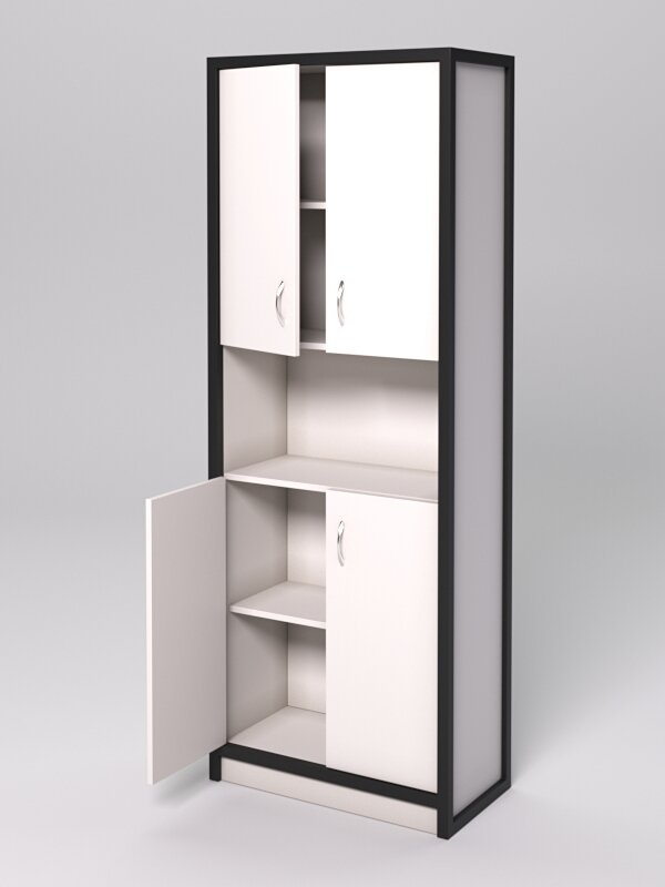 Шкаф офисный с нишей Ш-45 "стронг" в стиле лофт, Белый. Производитель товара - компания Westcom.