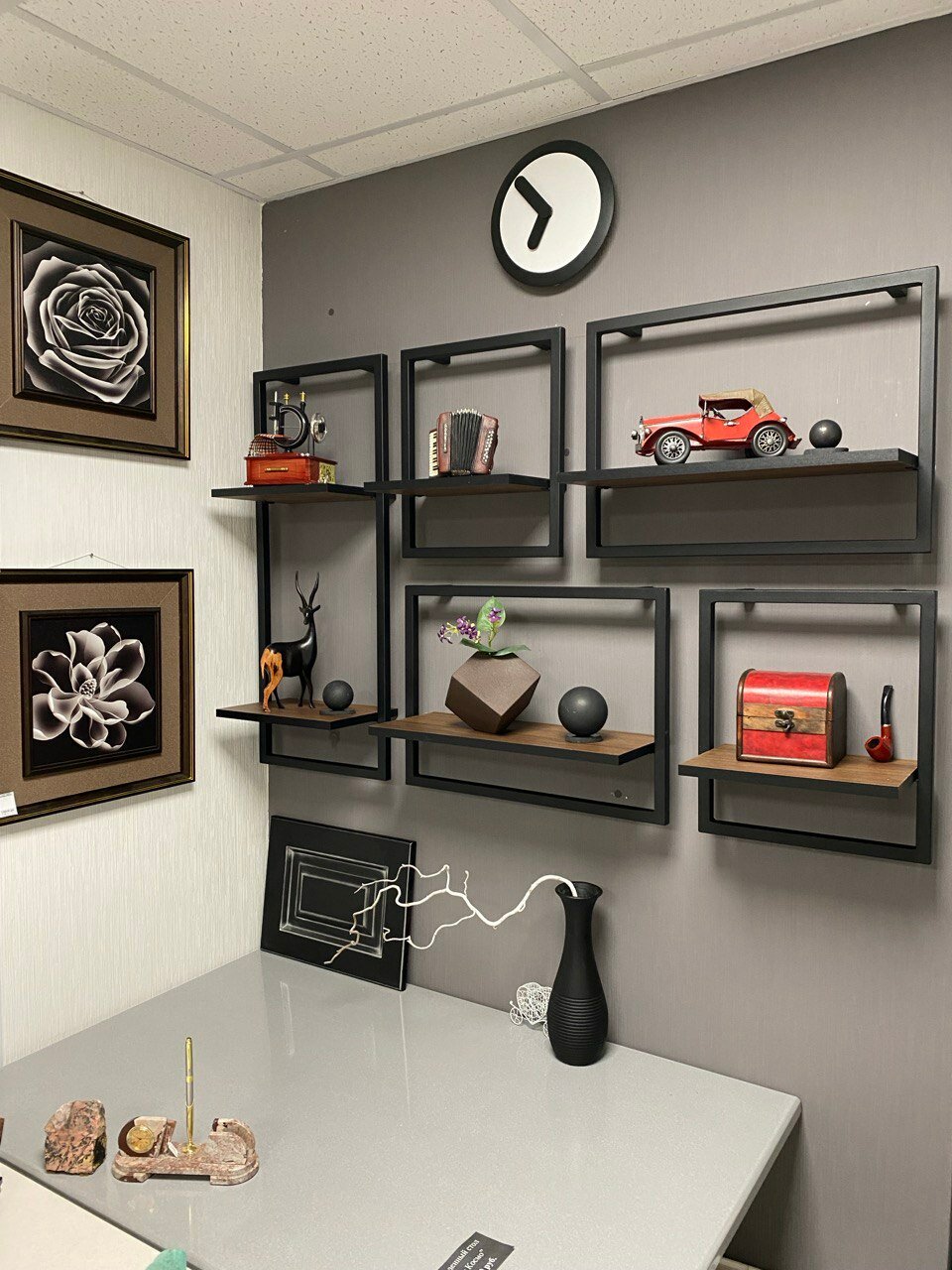 Комплект полок ORBIS "Лофт", настенные, для кухни, стиль лофт, металл/ЛДСП