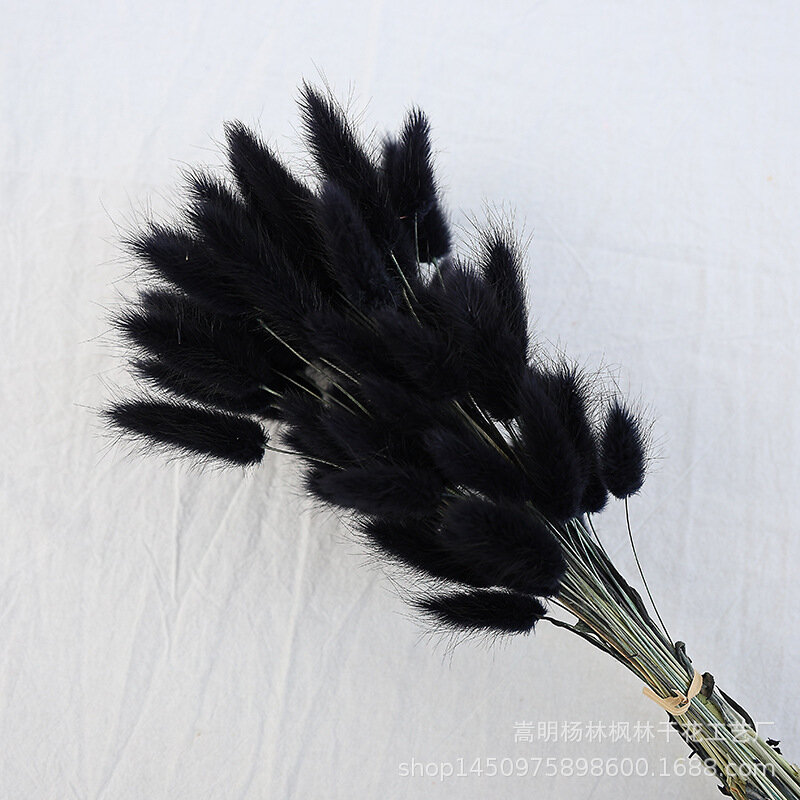 Трава из кроличьего хвоста "Мыльные цветы", 60 палочек, черная