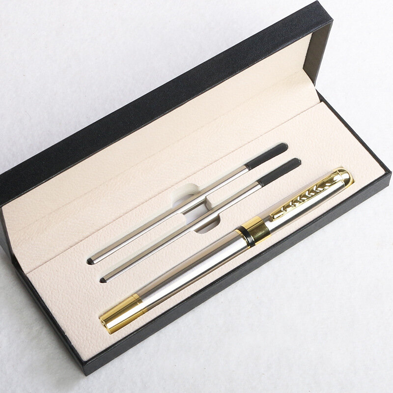 Подарочная ручка, шариковая, с логотипом, в подарочной коробке, 2 заправки