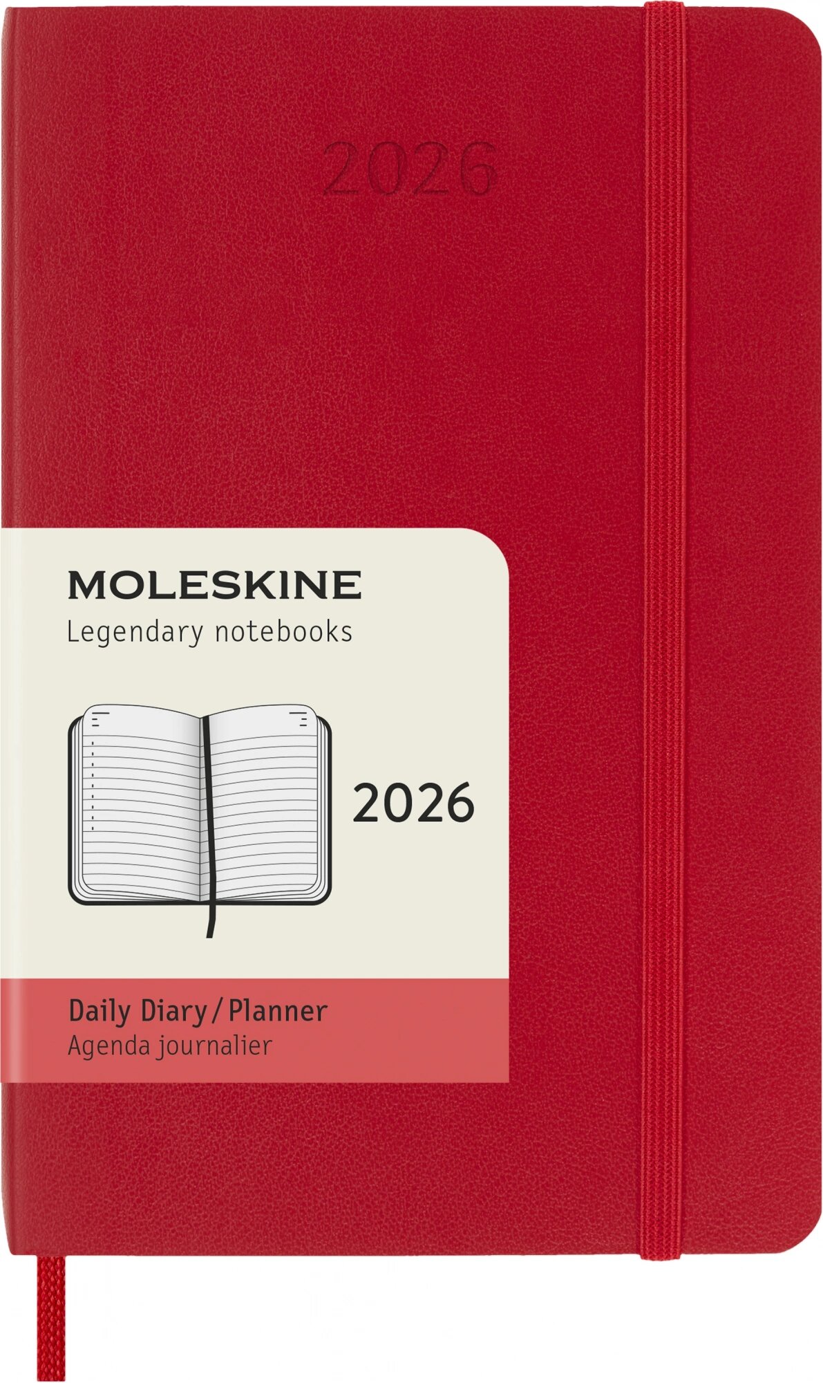 Ежедневник на 2026 год Moleskine CLASSIC SOFT DSF212DC2 9x14 см мягкая обложка красный