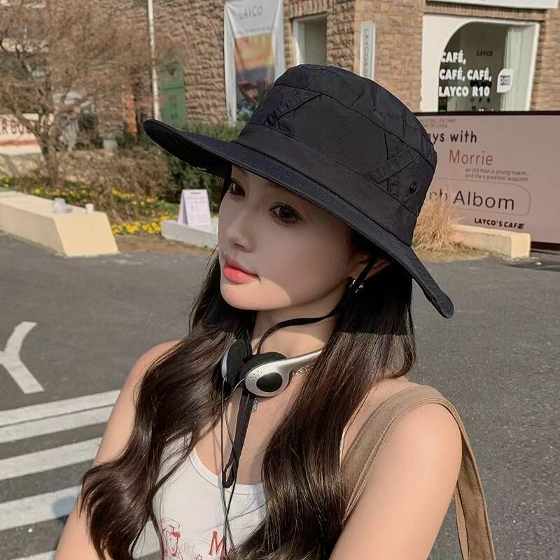 Мужская солнечная шляпа для улицы, летняя защита от солнца, повседневная корейская стильная рыбацкая , походов и рыбалки