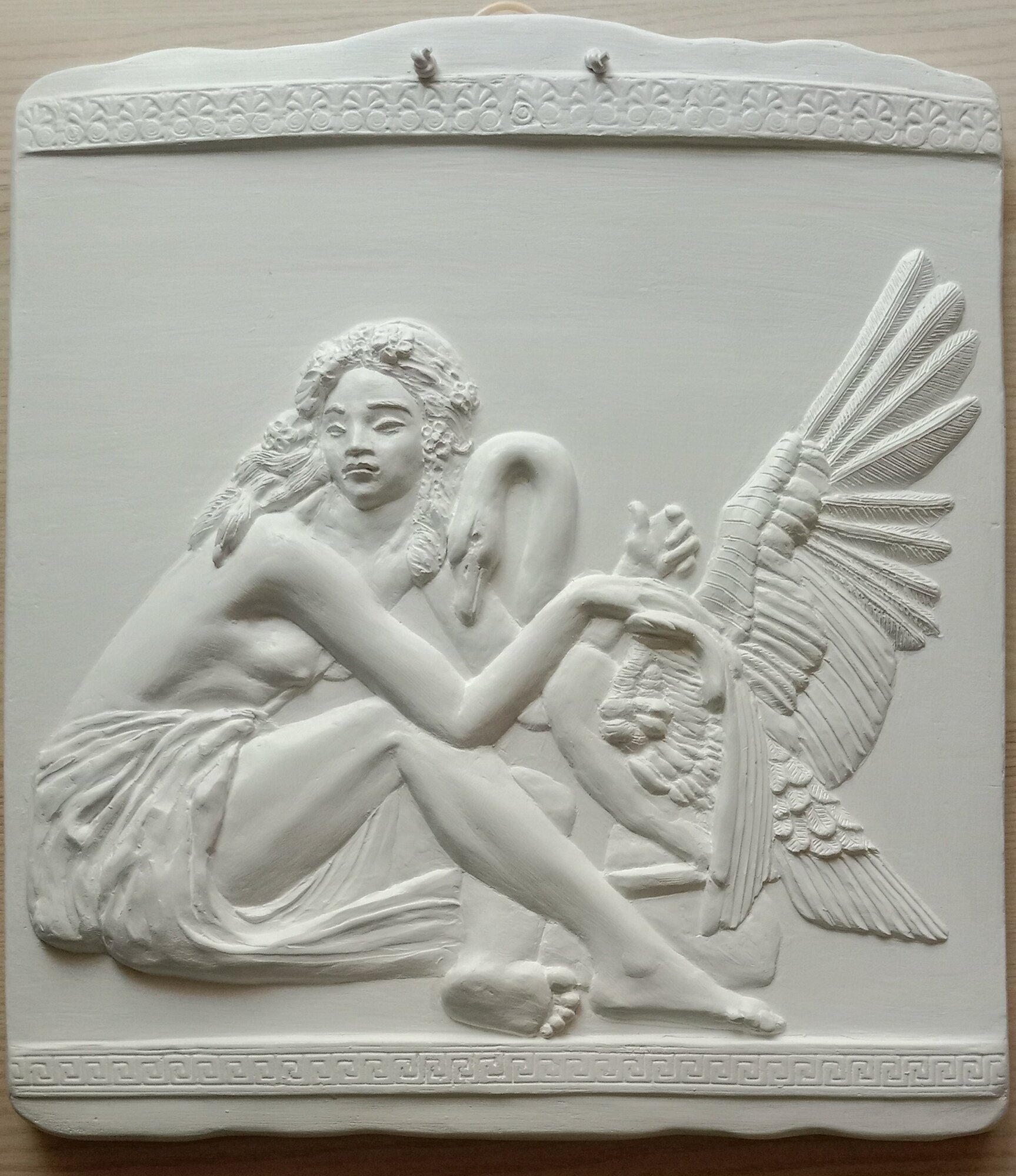 Панно на стену - Леда и Лебедь светлый