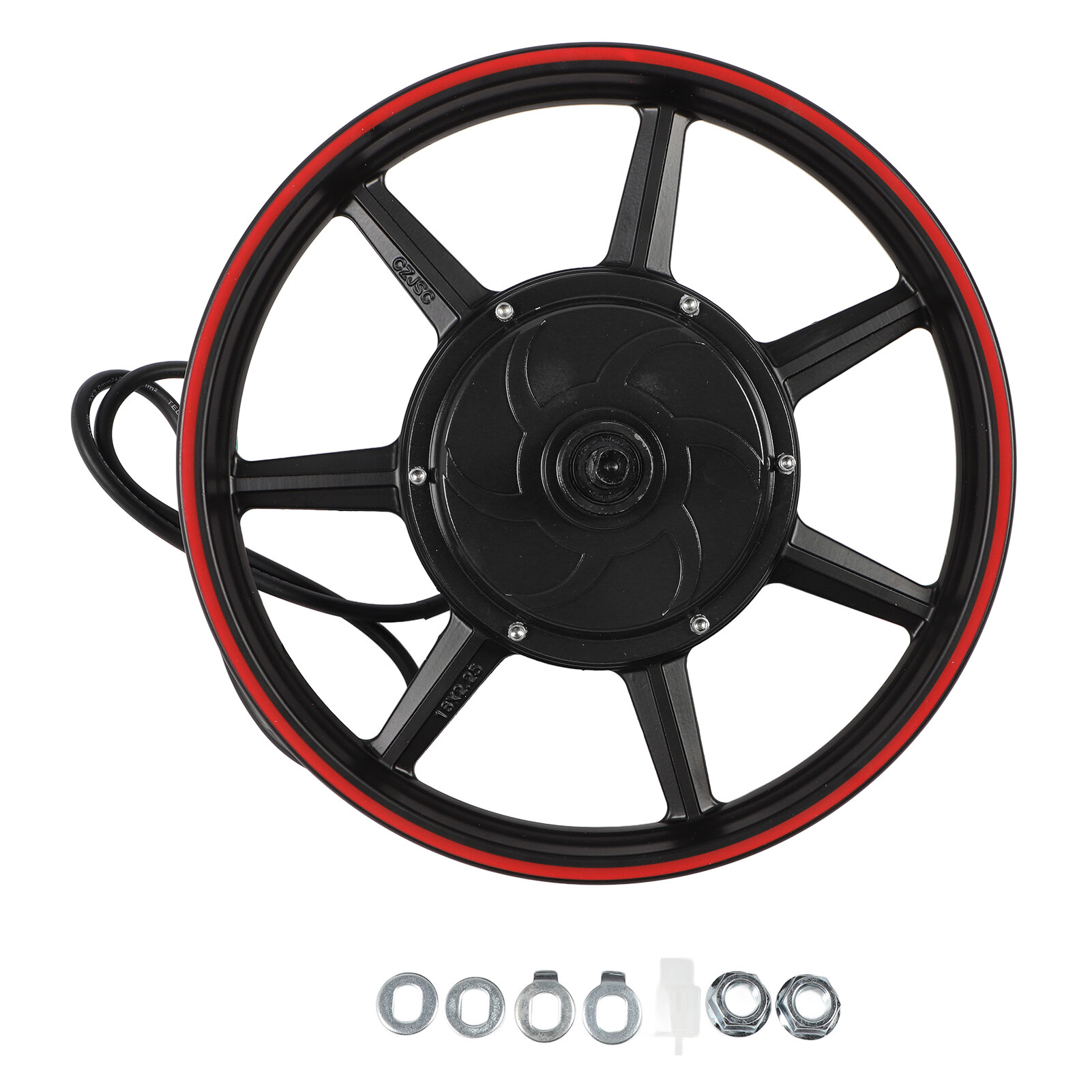 16 Дюймов Двойной Холл Бесщеточный Мотор-Ступица 48 В‑72 В 800-2000 Вт Постоянного Тока Дисковый Тормоз для Электрического Мотоцикла Скутер Черный