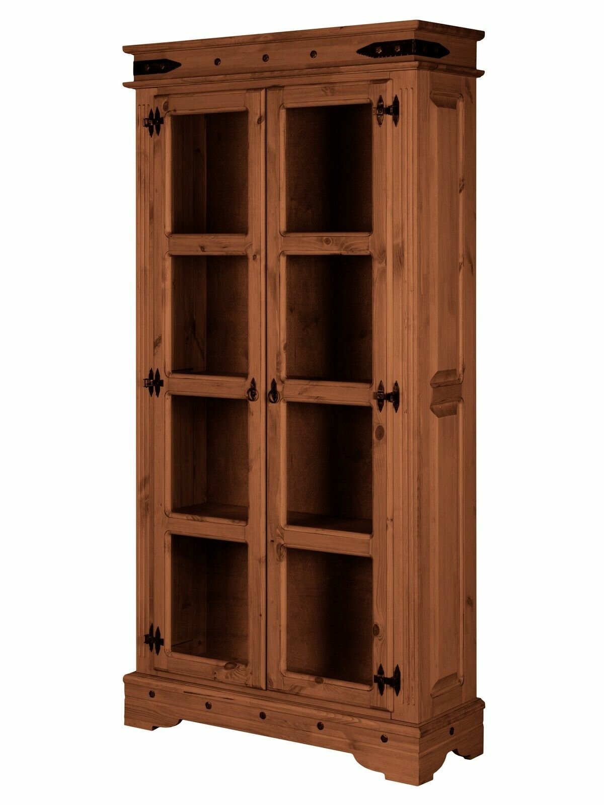 Шкаф-витрина викинг 03 из массива сосны для книг (орех)