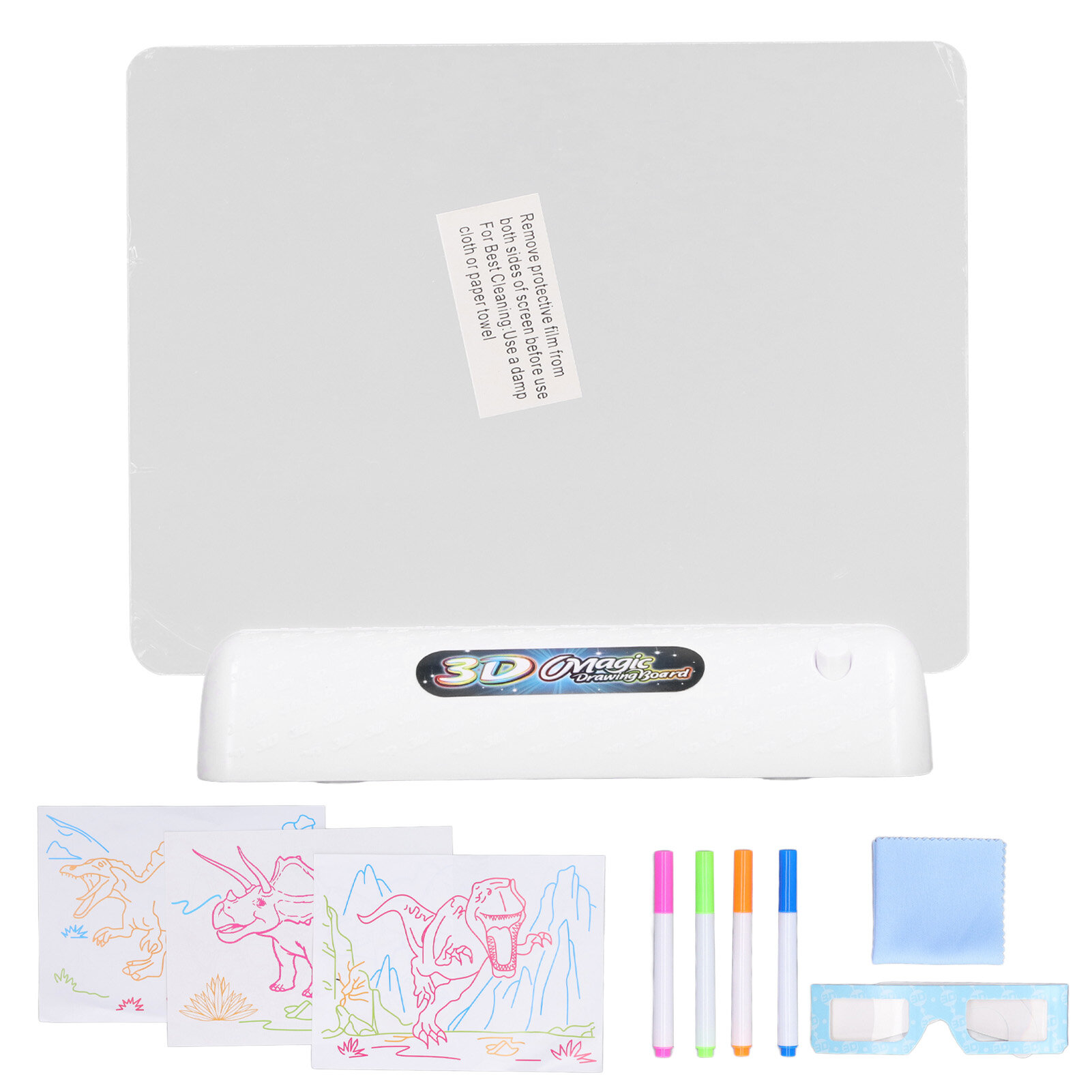 Уникальная световая доска для самостоятельного изготовления 3D-светящихся разноцветных рисунков с динозаврами для детей.