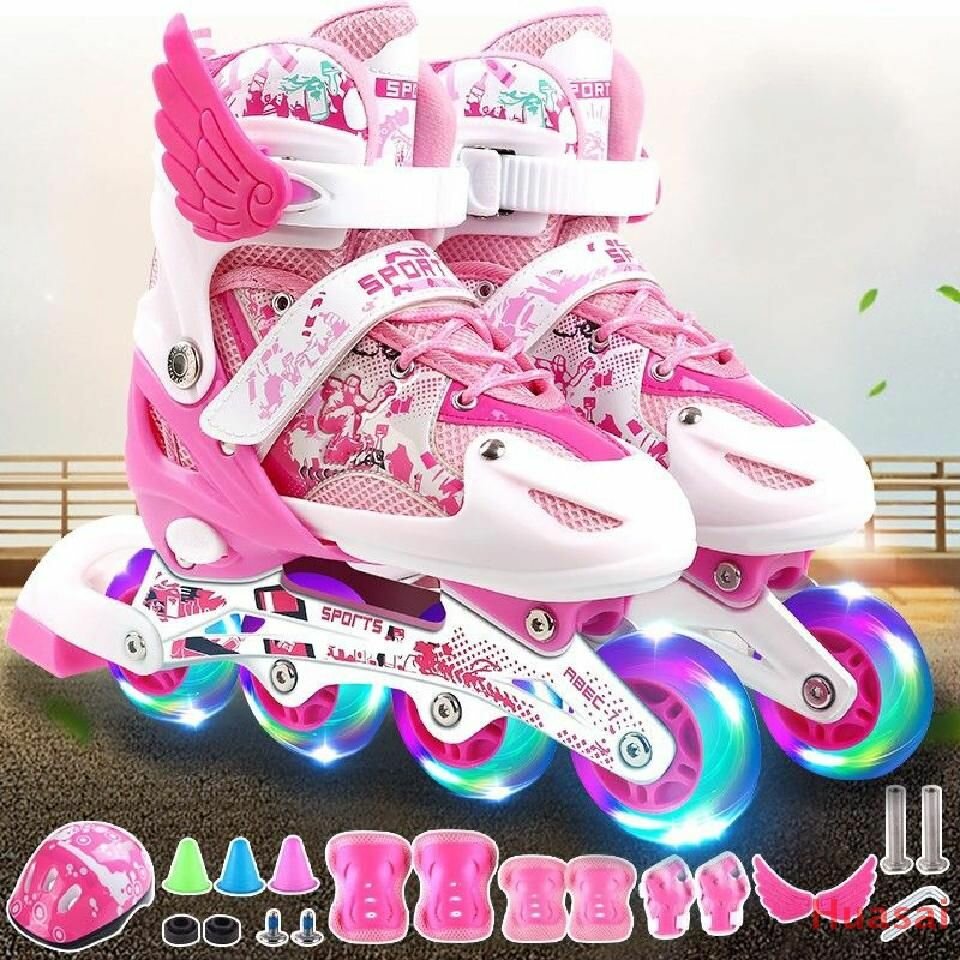 Роликовые коньки, для девочек, ролики для фрискейта, 4 колеса, диаметр 70мм