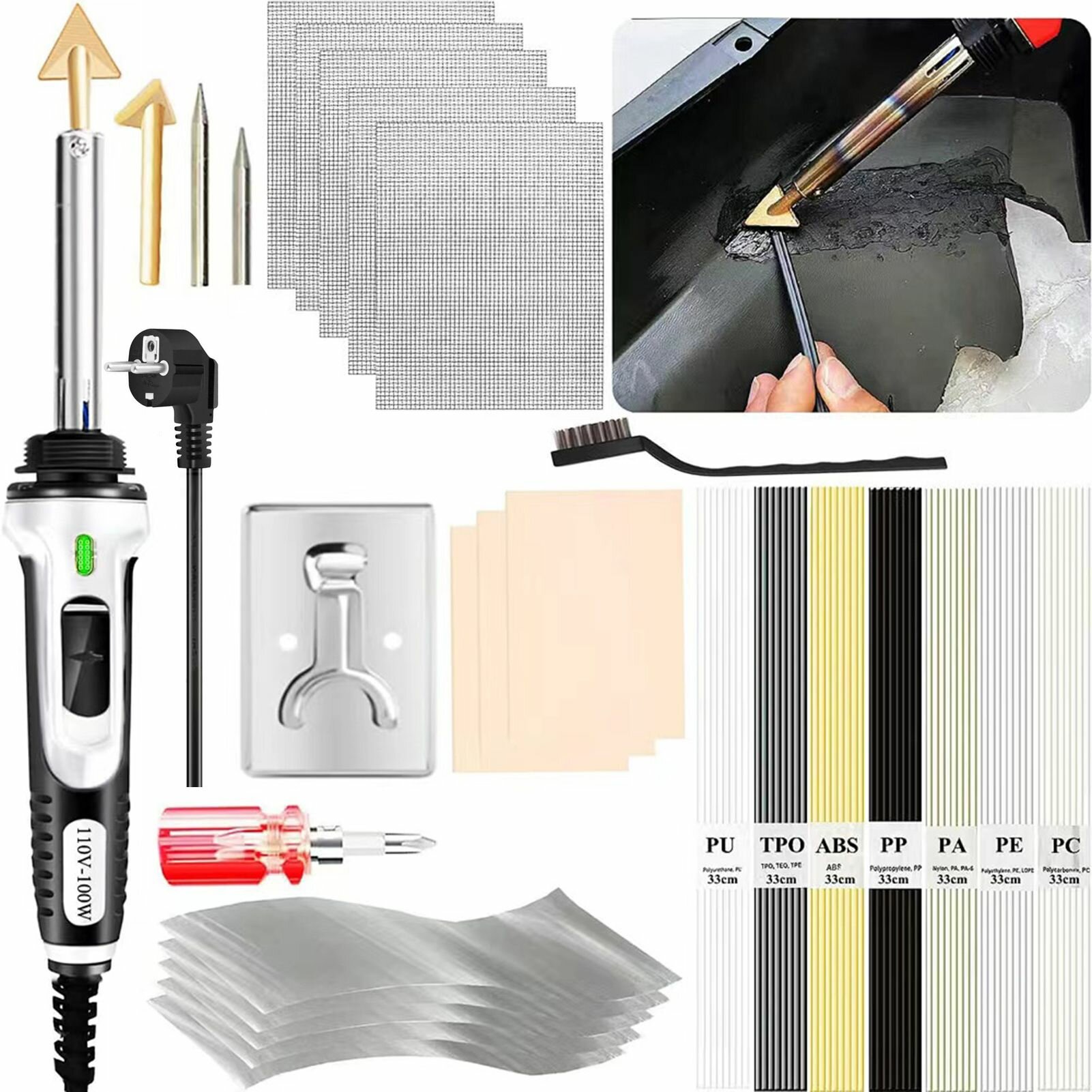 Паяльник импульсный для ремонта бамперов автомобилей,100 Вт