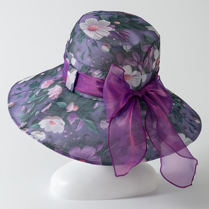 Шляпа, женская, фиолетовая, регулируемая, 56-58 см