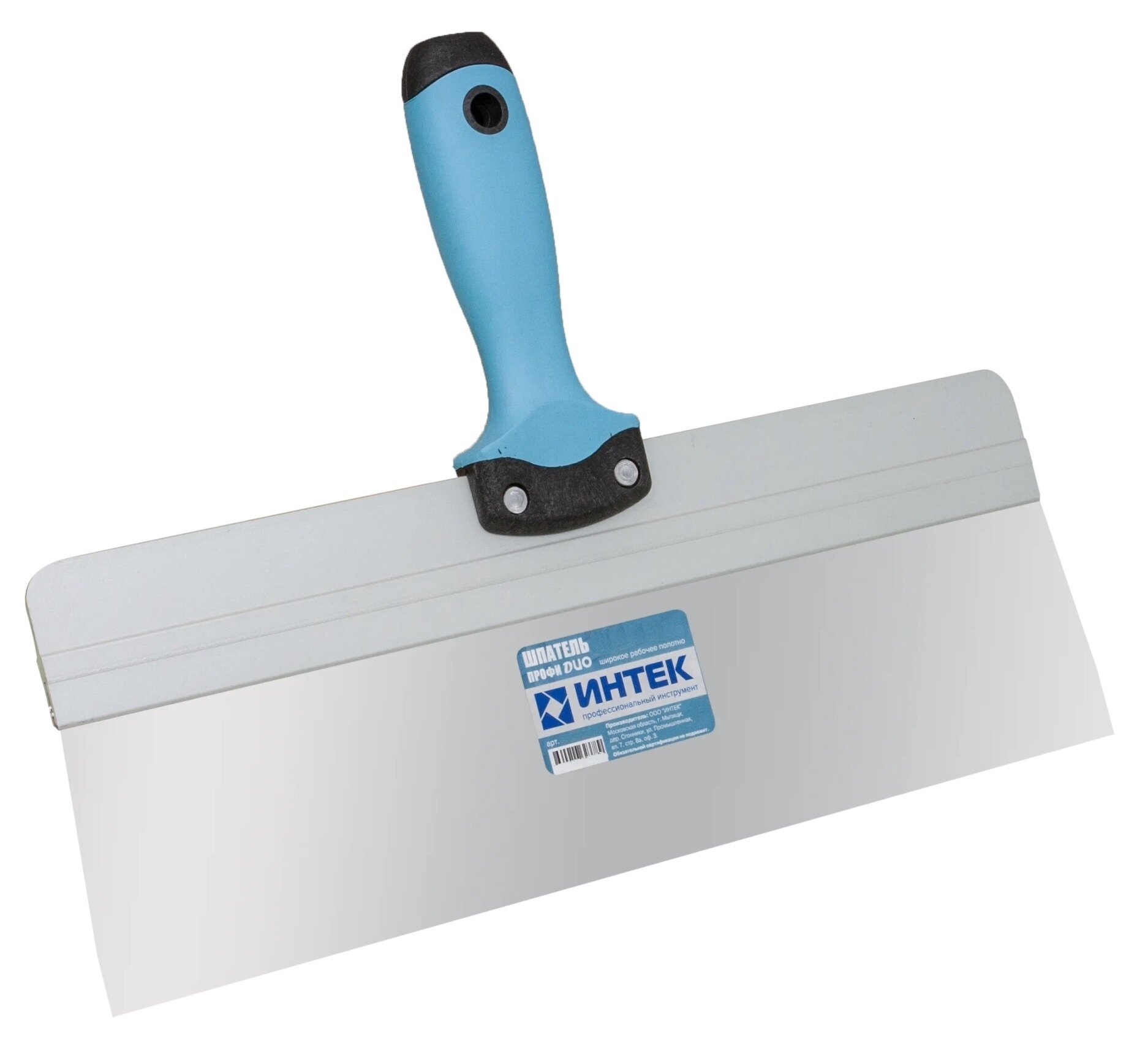 Шпатель строительный Интек Профи DUO малярный скребок, из нержавеющей стали, 300мм / малярные и отделочные инструменты