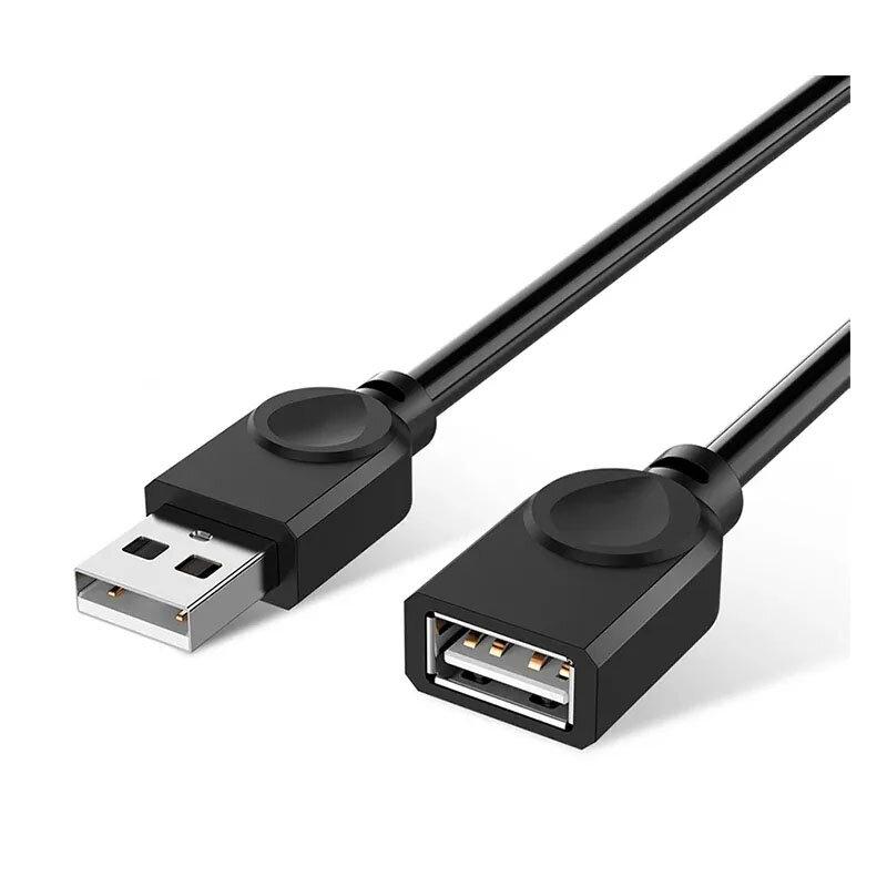 USB 2.0 удлинительный кабель для передачи данных, кабель «папа-мама», черный, 1,5 м, удлинительный кабель для передачи данных, мини-удлинительный кабель USB для Smart TV