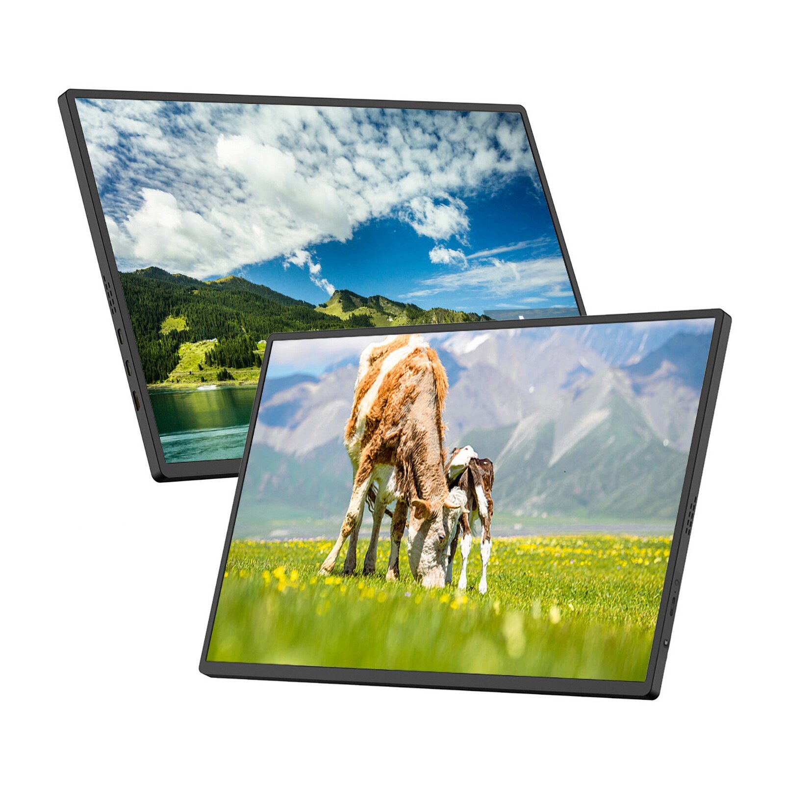 Портативный монитор 18.5", Full HD IPS, 100 Гц, порты Type-C/HDMI, с магнитной крышкой