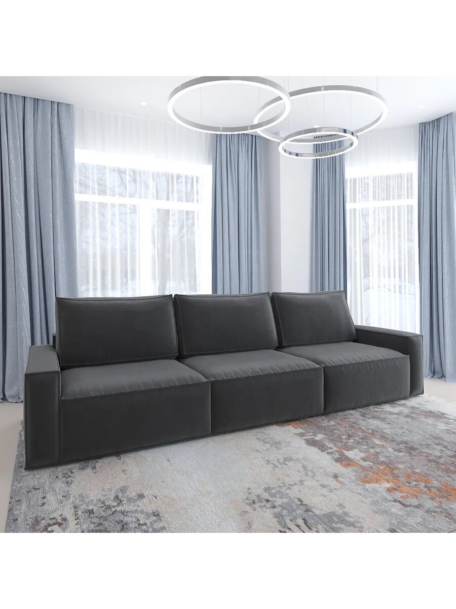 Диван КМК, ортопедический, раскладной, велюр, 2 спальных места