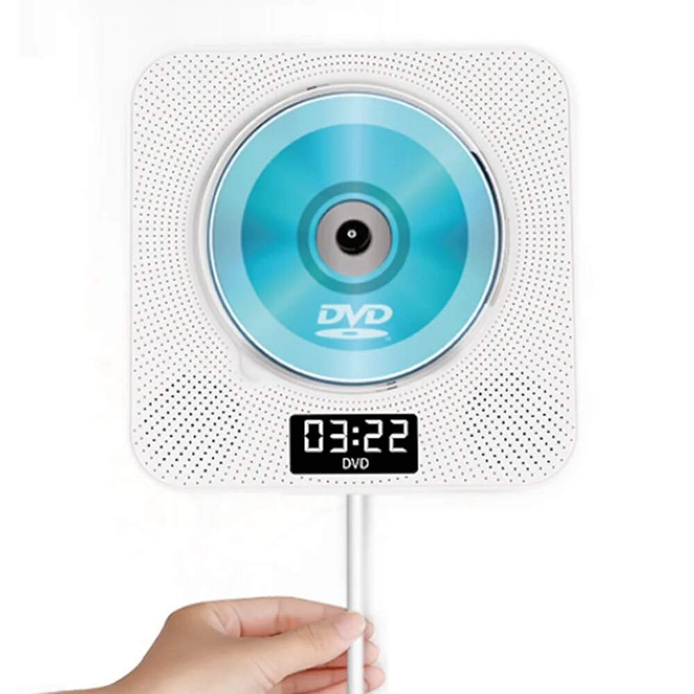 Настенный CD DVD-плеер с Bluetooth 5.0, выдвижным выключателем, пылезащитным чехлом, пультом дистанционного управления, ЖК-дисплеем, встроенными динамиками, портативный музыкальный проигрыватель с поддержкой FM-радио, CD/DVD/MP3/USB/AUX