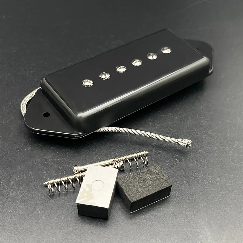 GETMUSIC Звукосниматель P90 черный/белый/кремовый Черный, Black Bridge