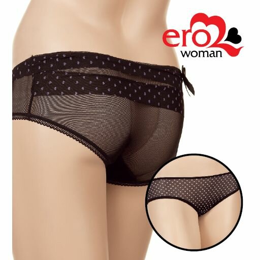 Эротические женские трусики Erowoman, цвет черный, размер XS-S