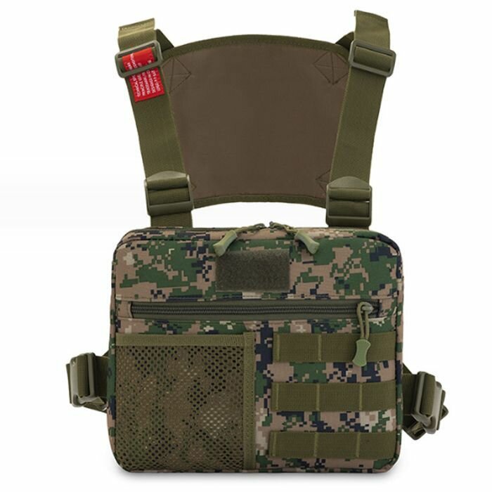 Нагрудная сумка-рюкзак разгрузочный жилет с регулируемыми лямками из водоотталкивающего нейлона для спорта, активного отдыха и повседневного использования