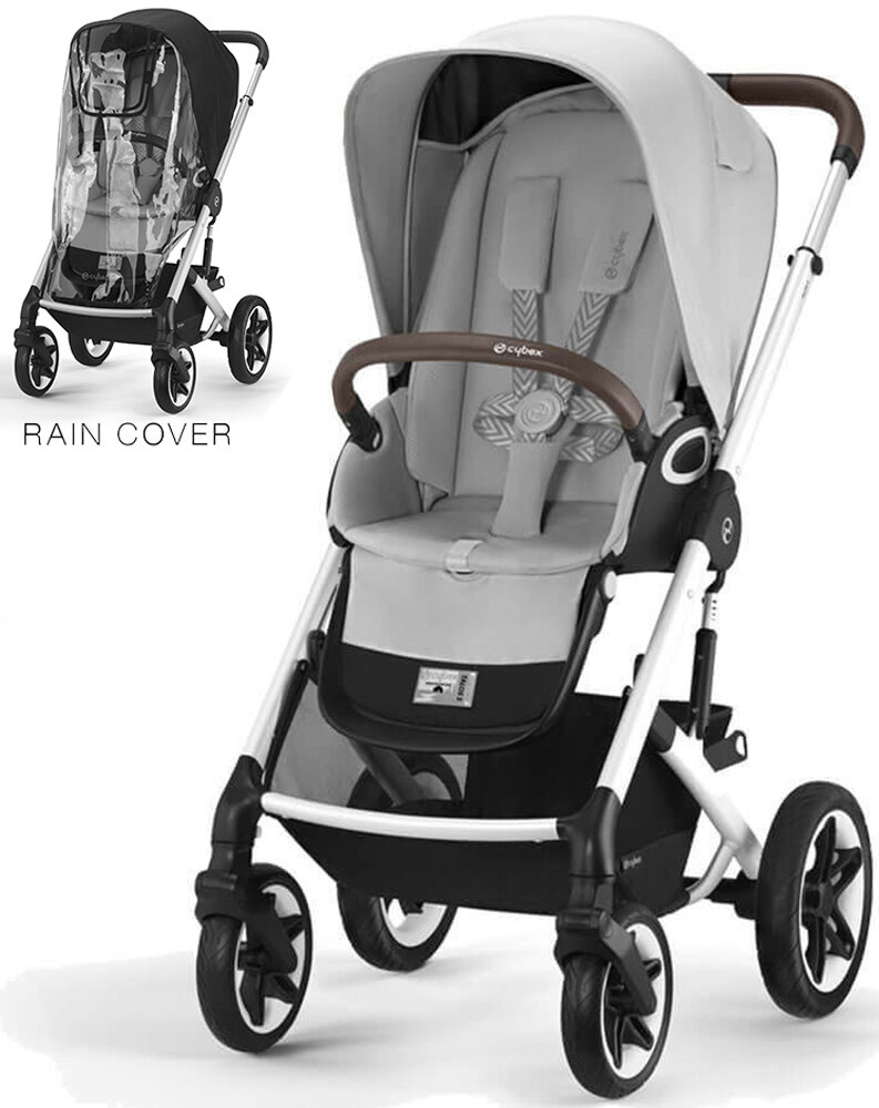 Cybex Talos S LUX (Stone Grey на шасси Silver с дождевиком)