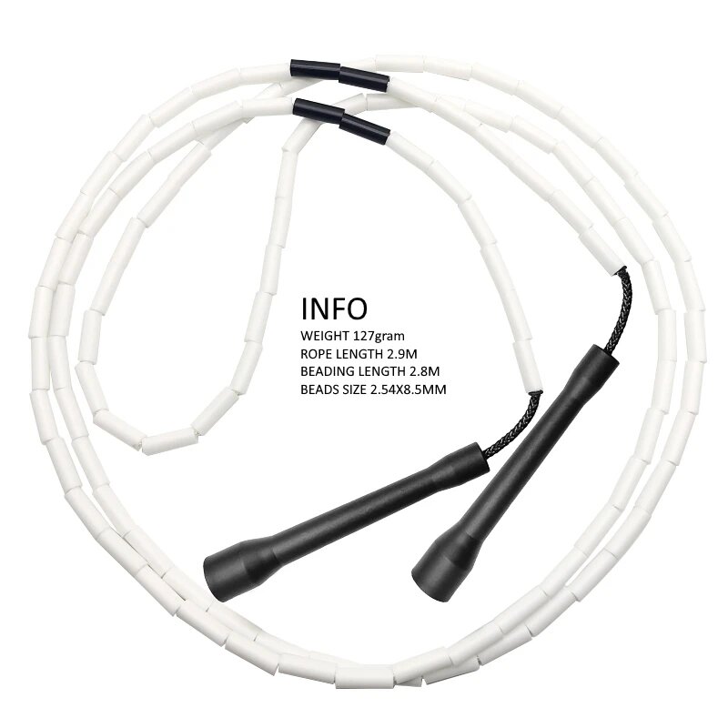 Невертоолитные жестки Фристайл прыжок скакалка из бисера скакалка фитнес кроссфит манба лифт четки без фабрики логотипа, Белый