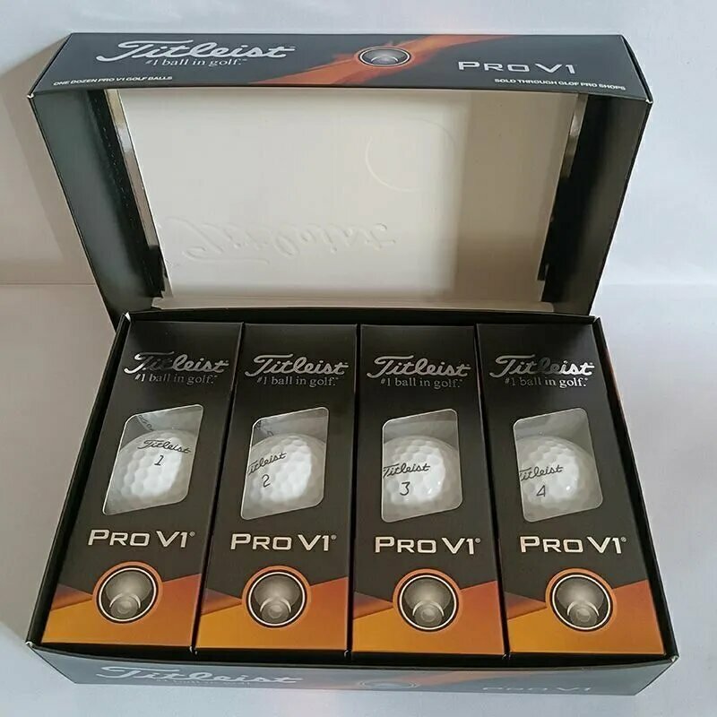Набор мячей для гольфа ProV1, белый, двухслойная конструкция, 12 шт.