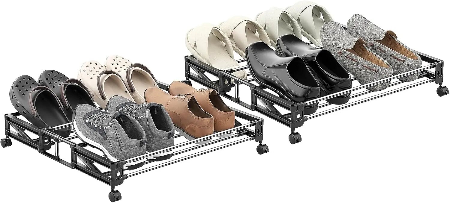 Подставка для обуви под кровать, пластиковая, 2 шт, Black