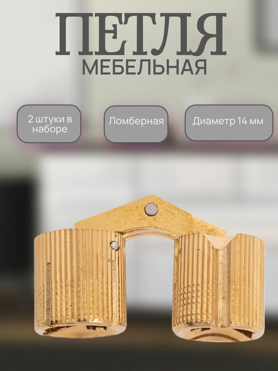 Петля мебельная ломберная, диаметр 14 мм, 2 шт: для крепления и надежной фиксации откидных деталей мебели.