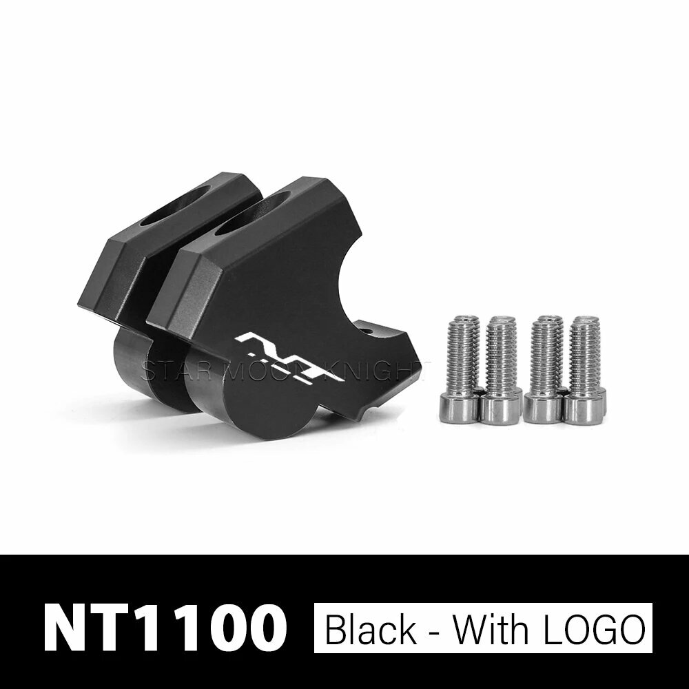 Хомут для Руля Мотоцикла, зажим для NT 1100 NT1100 2022 2023 2024, Черный, Black -With LOGO