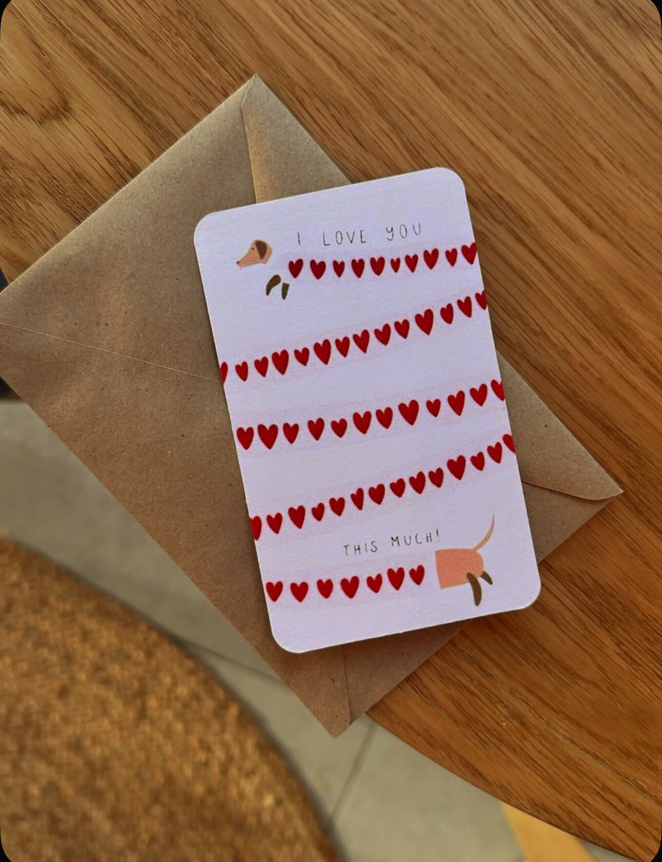 Открытка универсальная я люблю тебя с собачкой