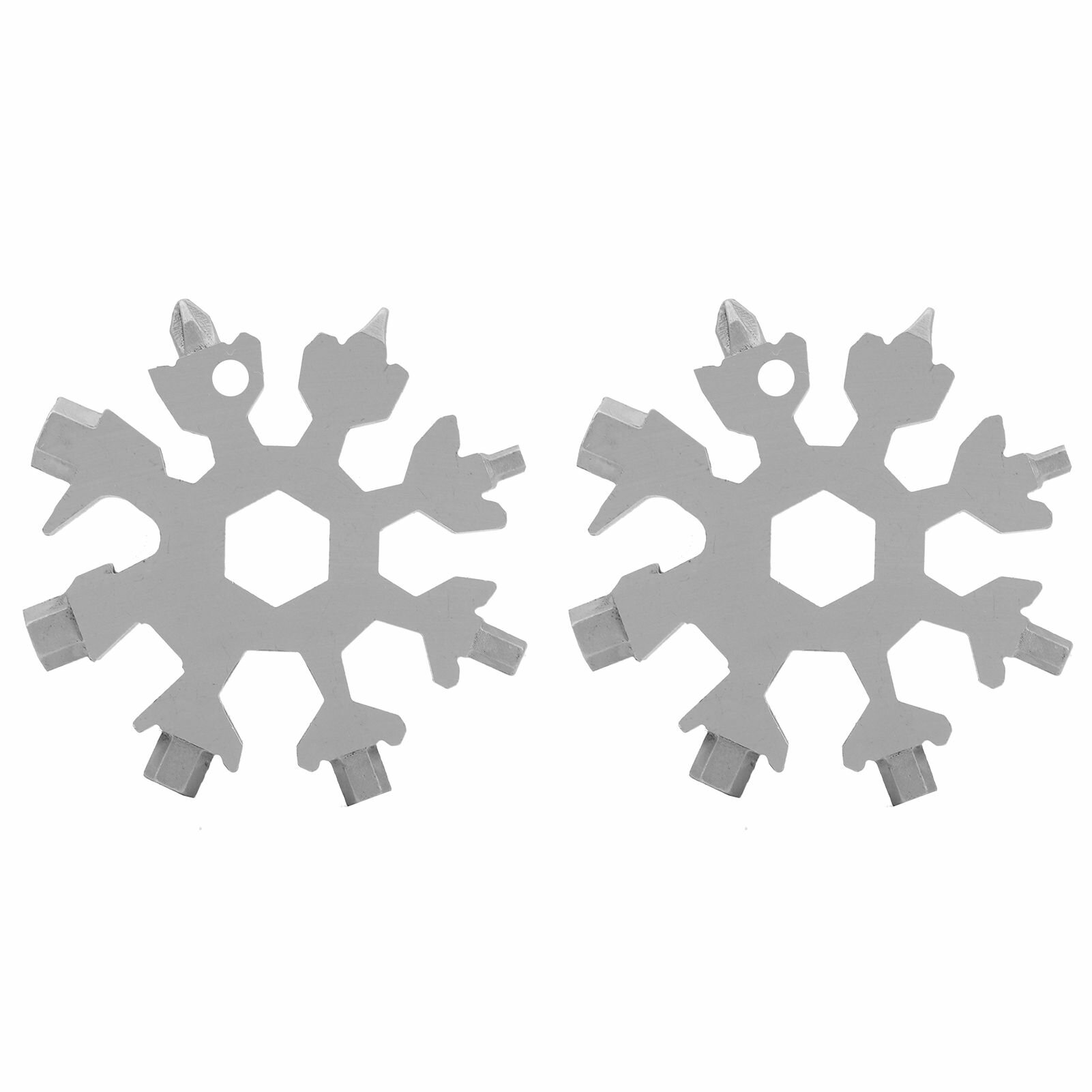 2 шт. 18 в 1: универсальный ключ-звезда с шестигранником, серебристый