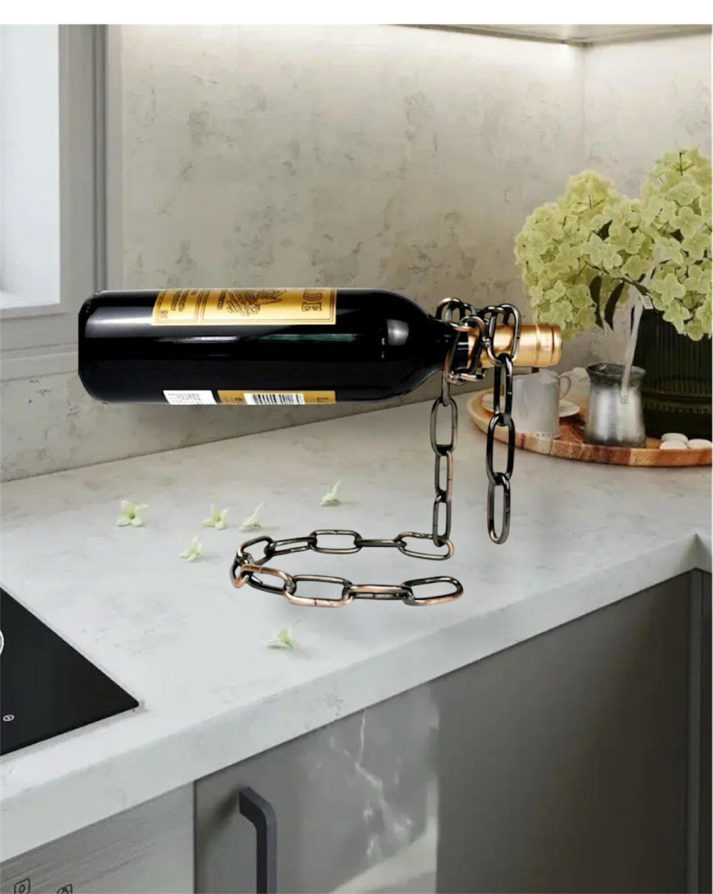 Подставка для бутылки вина "Цепь", DAENERO, держатель для бутылок, 20 х13,5 х 22 см