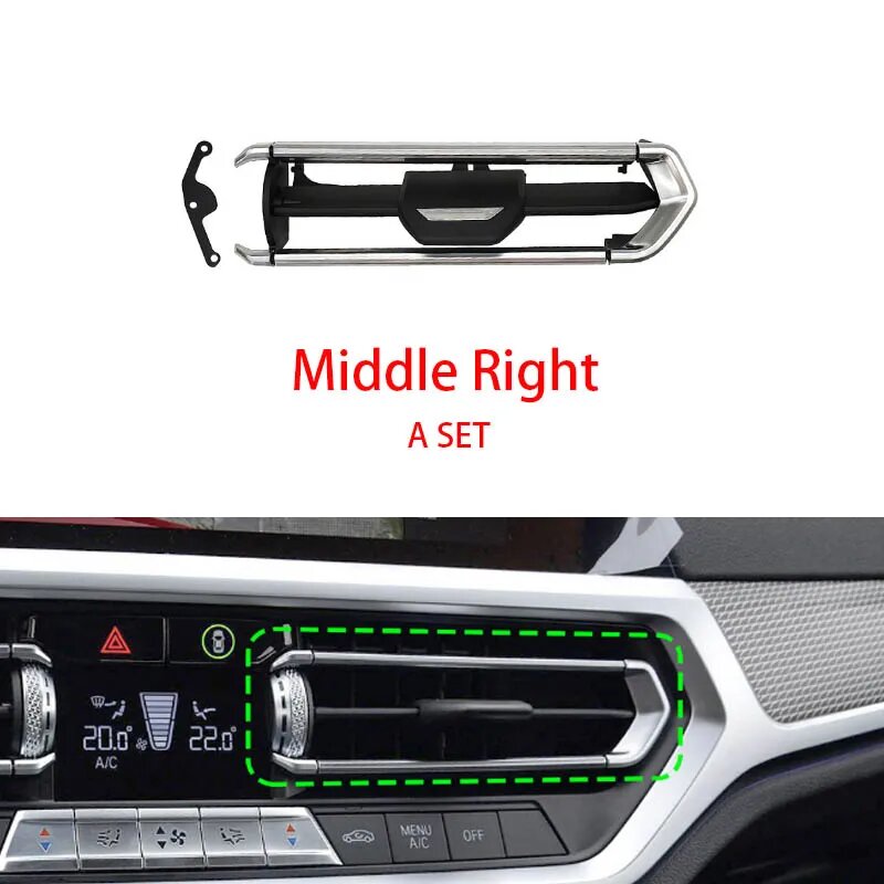 Автомобильный передний средний кондиционер, вентиляционная решетка, слайдер, ремонтный комплект для BMW 2 3 4 Z4 серии F40 F44 G20 G28 G29 2017 2018 2019, MR-A AET