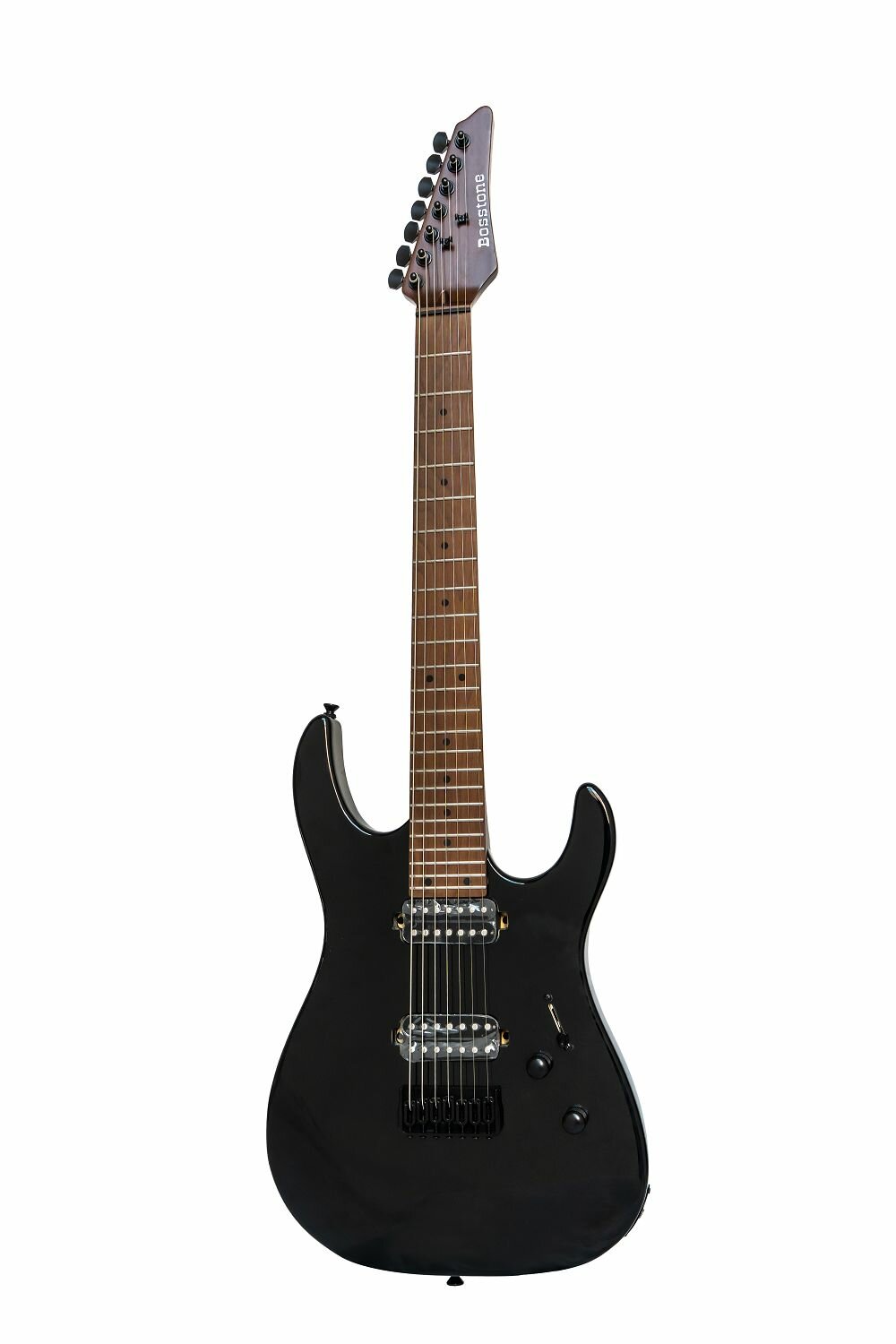 Электрогитара 7-струнная BOSSTONE SEG STR7 BK суперстрат, H+H, цвет черный