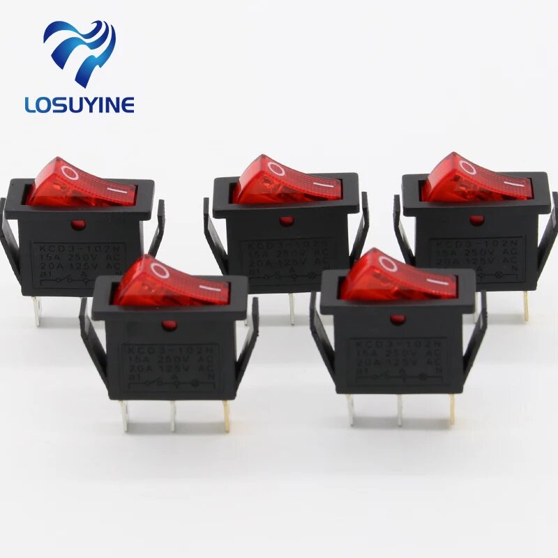 LOSUYINE 5 шт. красный светодиодный переключатель G132