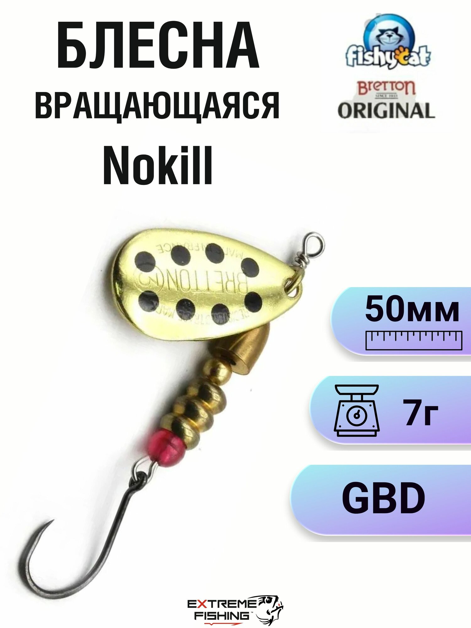 Блесна Fishycat Bretton Nokill 7г цвет GBD