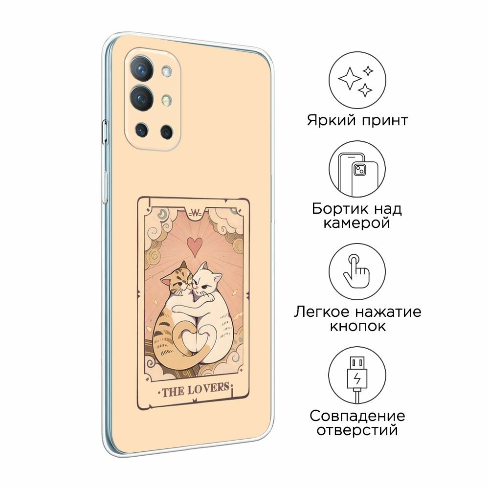 Чехол на OnePlus 9R / ВанПлас 9R с принтом "The lovers cats 1 - 14 февраля" — фото 1