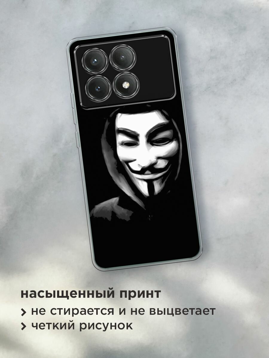 Чехол на Xiaomi Poco X6 PRO 5G / Поко X6 Про 5G с принтом "Анонимус" — фото 1