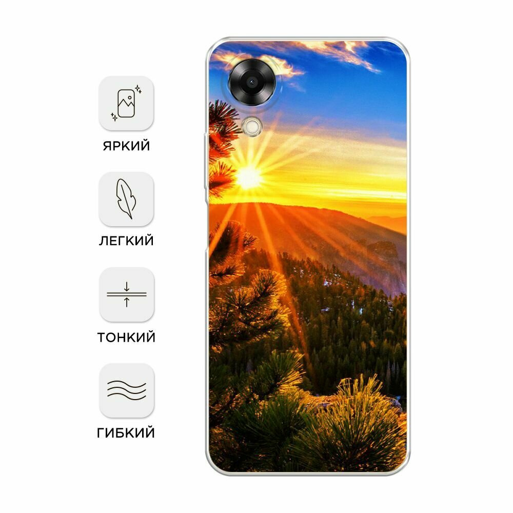 Силиконовый чехол на Oppo A17K / Оппо A17K с принтом Восход 4 — фото 1