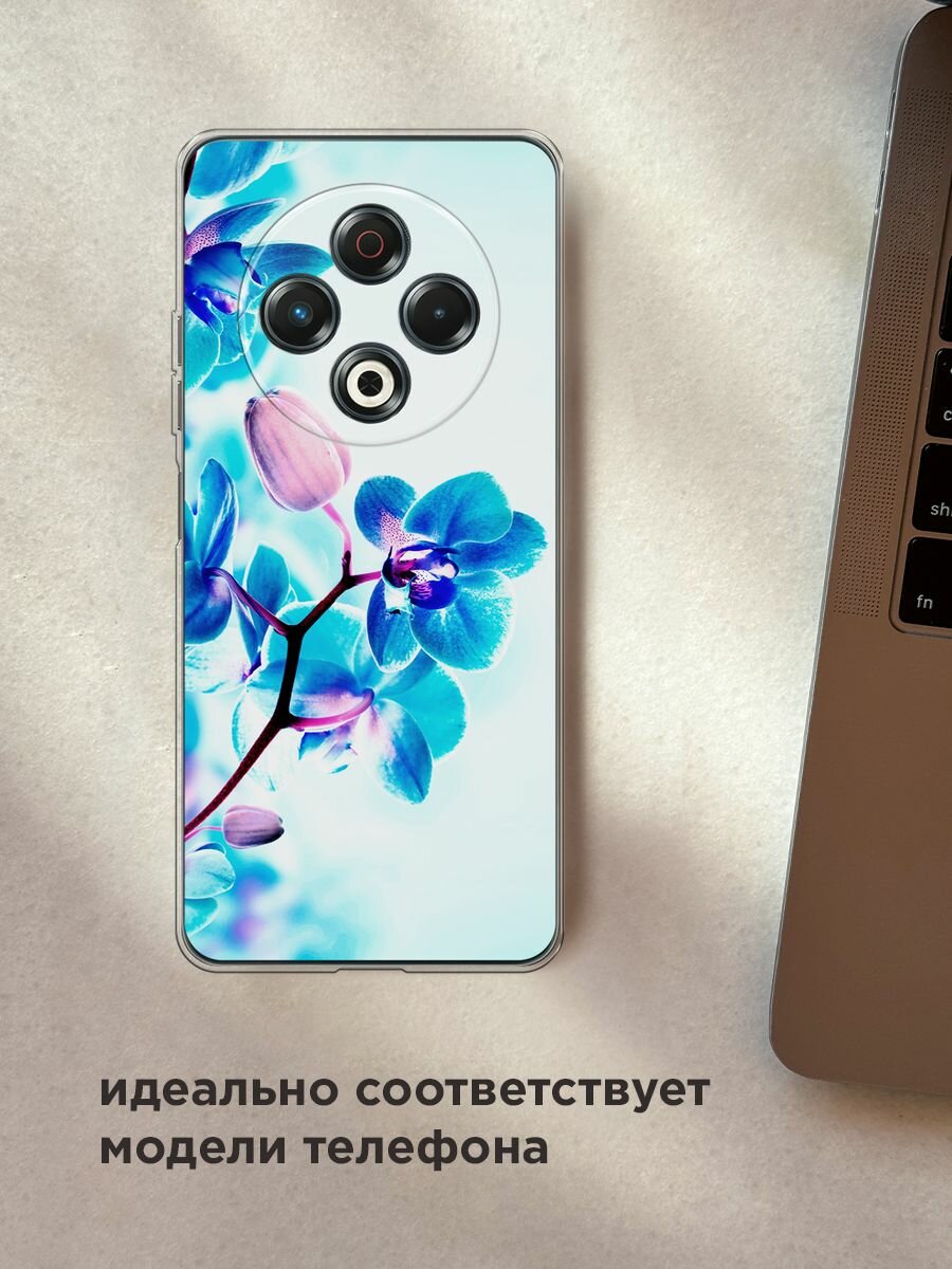 Чехол на Tecno Spark 30 / Текно Спарк 30 с принтом "Голубая орхидея" — фото 1