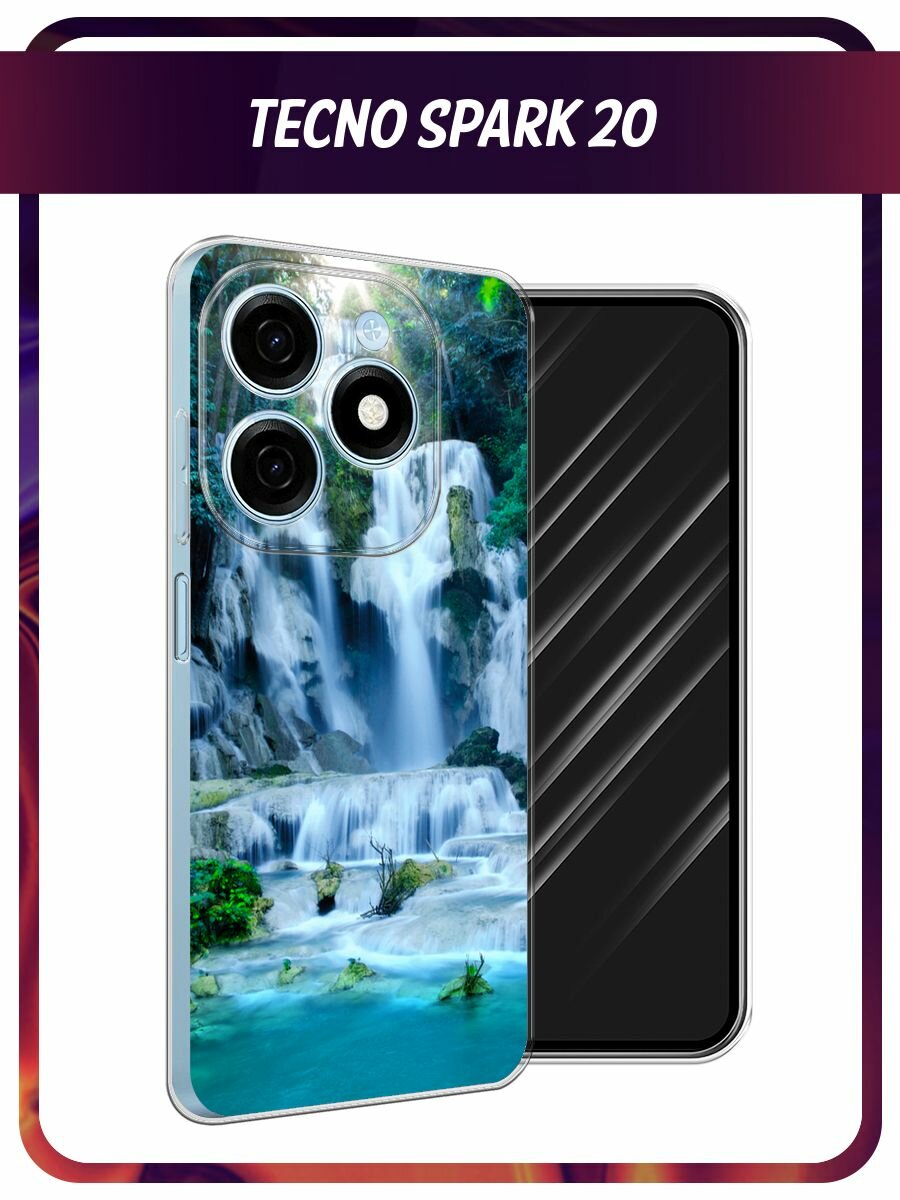 Чехол на Tecno Spark 20 / Текно Спарк 20 с принтом "Водопад 8"