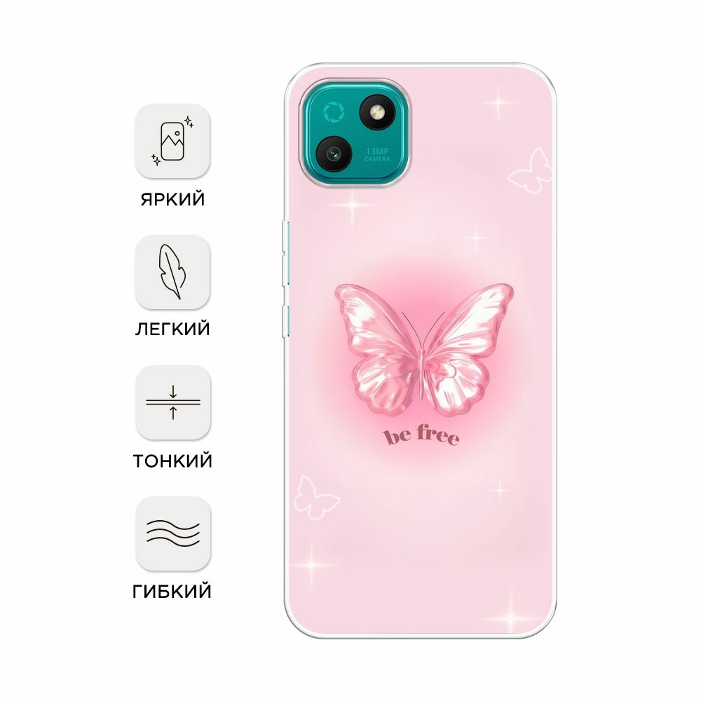 Чехол на Wiko T10 / Вико Т10 с принтом "Be free butterfly 1" — фото 1