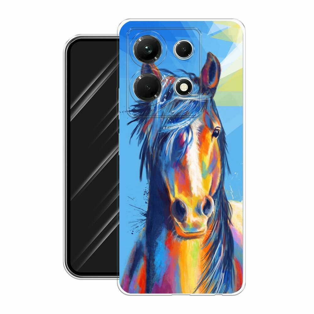 Чехол на Infinix Note 30 4G / Инфиникс Нот 30 4G с принтом "Лошадь арт 3" — фото 1