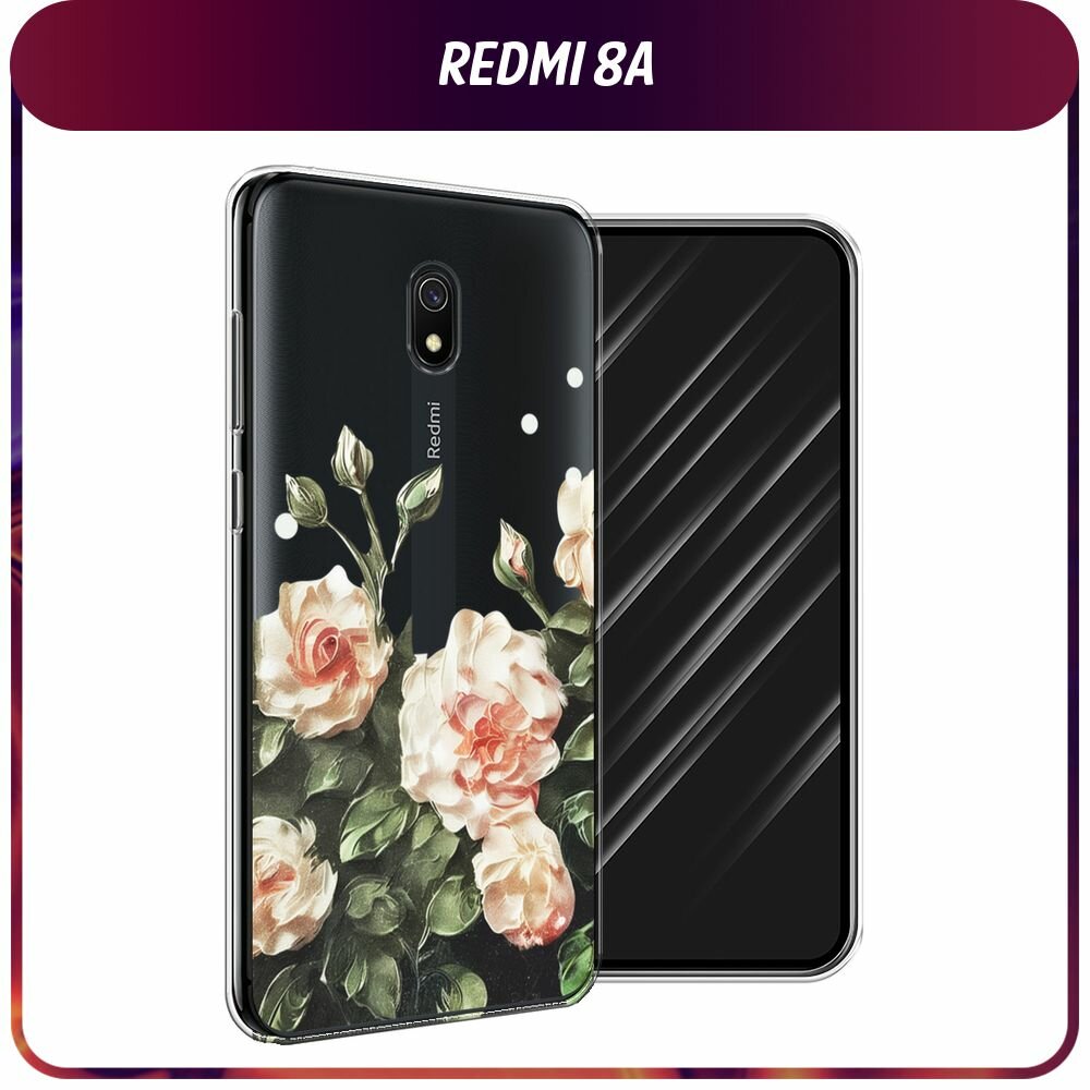 Чехол на Xiaomi Redmi 8A / Сяоми Редми 8А с принтом "Цветочная картина 2", прозрачный