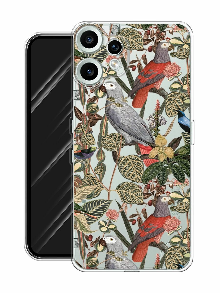 Чехол на CMF Phone 2 Pro / CMF Фон 2 Про с принтом "Tropical pattern", прозрачный — фото 1